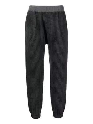 WHITE MOUNTAINEERING Ribbed Cotton-blend Track Pants - Grey