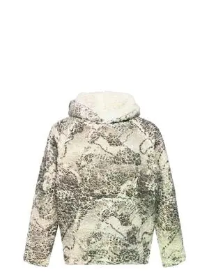 ERL Moto Print Fleece Hoodie - White
