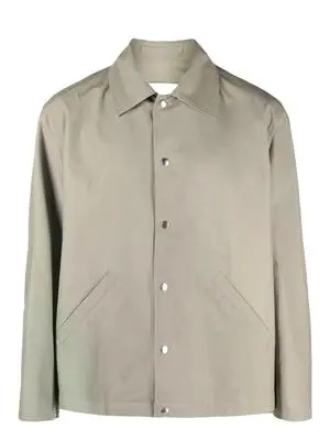 JIL SANDER Logo-print Cotton Shirt Jacket - Green