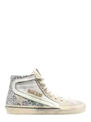 GOLDEN GOOSE Slide High-Top Sneakers Silver
