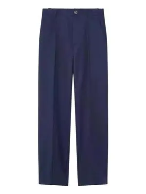 Versace Wool Tailored Trousers With Enamel Medusa Button - Blue