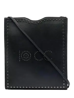 10 CORSO COMO Logo-studded Leather Shoulder Bag - Black