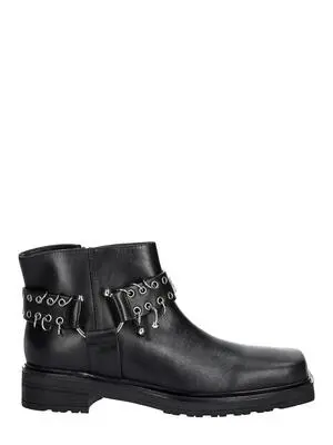 Patrizia Pepe Eyelet Embellished Boots - Black