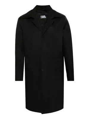 Karl Lagerfeld Press-stud Single-breasted Coat - Black