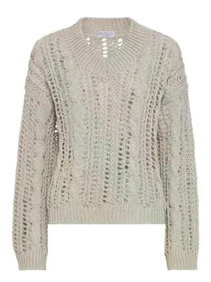 Brunello Cucinelli Open-knit Sweater - Neutrals