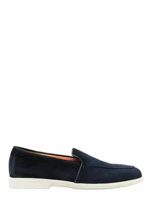 Santoni Piped-trim Suede Loafers - Blue