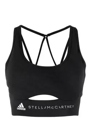 Adidas By Stella McCartney Logo-print Bralette Top - Black