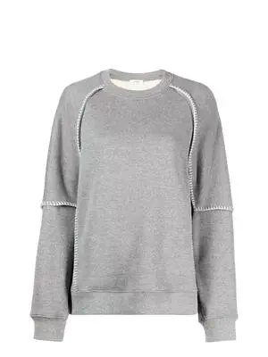 Goen.j Layered Sweatshirt With Whipstitch Detailing - Grey