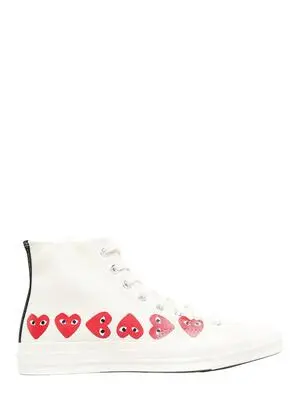 CONVERSE X COMME DES GARONS PLAY Chuck 70 Hi Multi Hearts Sneakers - Neutrals