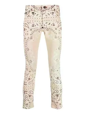 Philipp Plein Bandana Print Skinny Jeans - Neutrals