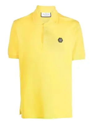 Philipp Plein Logo-print Short-sleeved Polo Shirt Yellow