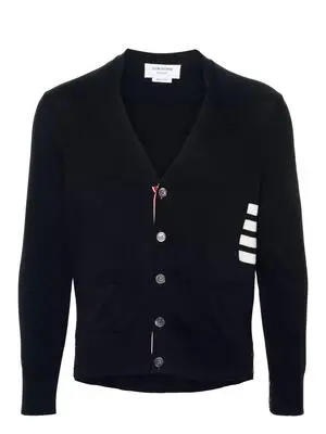 Thom Browne Four-bar Relaxed Fit V-neck Cardigan - Blue