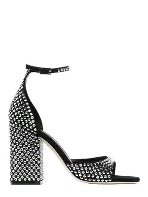 Paris Texas Holly Fiona 100mm Suede Sandals - Black