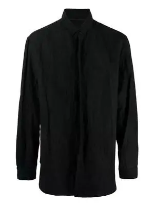 FORME D'EXPRESSION Button-up Long-sleeved Shirt - Black