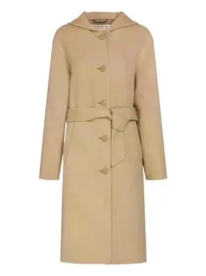 Marni Belted Hooded Coat - Neutrals