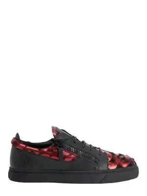 GIUSEPPE ZANOTTI Frankie Double-Zip Low-Top Sneakers Red