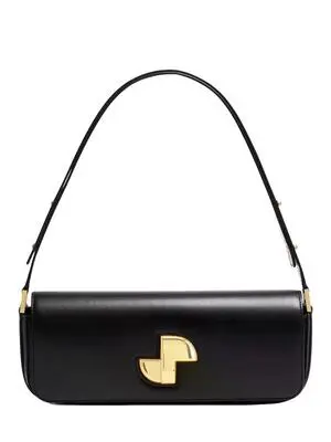 PATOU Le Lock Leather Shoulder Bag - Black