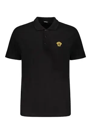 Versace Cotton Polo Shirt Black