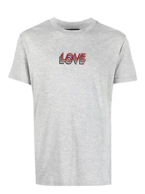 Viktor & Rolf Love-print Cotton-blend T-shirt - Grey
