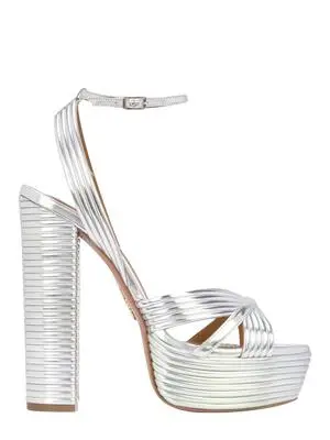 AQUAZZURA Sundance Plateau Sandals - Silver