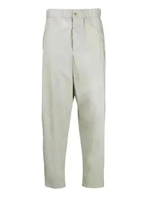 Giorgio Armani Elasticated-waist Cotton Trousers - Grey