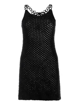 Chloé Crochet Knit Mini Dress - Black