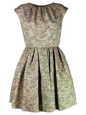 Dice Kayek Floral-jacquard Flared Dress - Gold