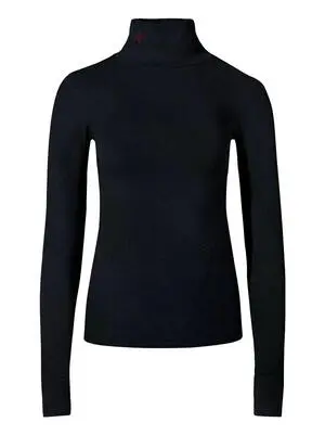 Perfect Moment Star-embroidered Thermal Top - Black