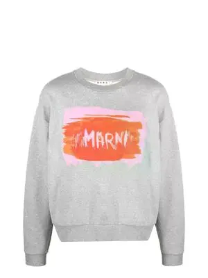 Marni Logo-print Cotton Sweatshirt - Grey