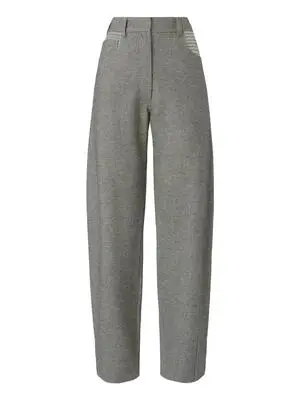 GENNY Mélange-effect Trousers - Grey