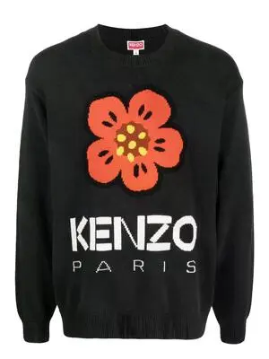 Kenzo Boke Flower Intarsia-knit Jumper - Black