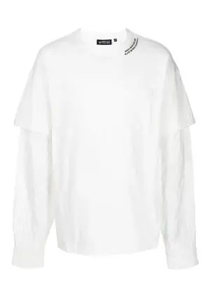MOSTLY HEARD RARELY SEEN Crinkle Woven Long-sleeve T-shirt - White