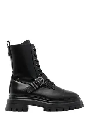 STUART WEITZMAN Maverick Bedford Moto Leather Boots - Black