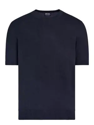 Zegna Fine-knit Cotton T-shirt - Blue