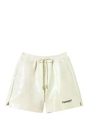 TWINSET Sequin-embellished Shorts - Neutrals
