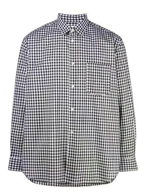 Comme Des Garçons Gingham-check Print Cotton Shirt - Black