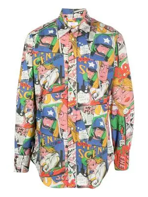 ERL Printed Short-sleeved Shirt - Blue