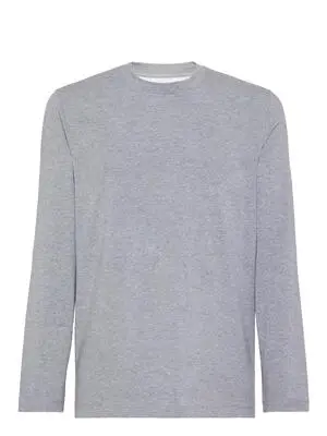 Brunello Cucinelli Round-neck Long-sleeve T-shirt - Grey