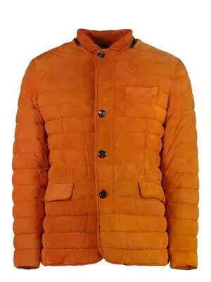 MOORER Zavyer Leather Padded Jacket - Orange