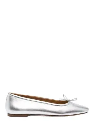 AeydĒ Metallic Leather Ballerina Shoes - Silver