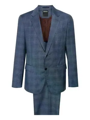 Zegna Single-breasted Wool Suit - Blue
