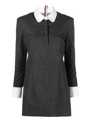 Thom Browne Virgin Wool Shift Minidress - Grey