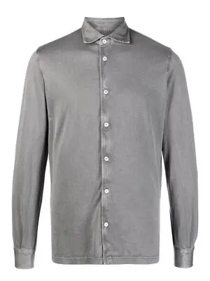 Fedeli Long-sleeved Cotton Shirt - Grey