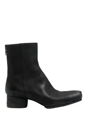 UMA WANG 45mm Zip-up Leather Ankle Boots - Black