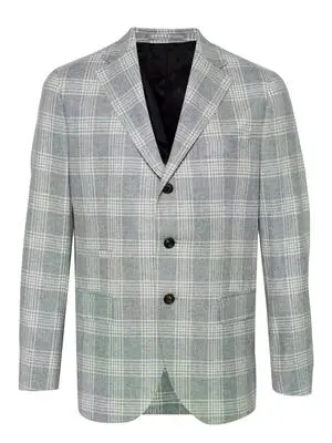 Eleventy Checkered Blazer Blue