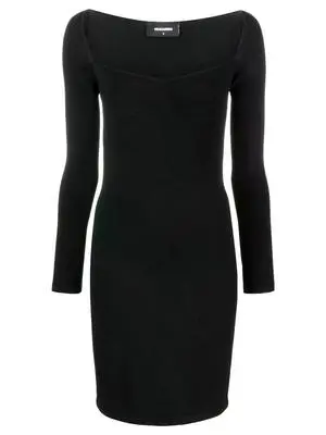 Dsquared2 Long-sleeved Mini Dress - Black
