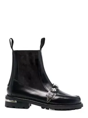 Toga Embellished Leather Boots - Black
