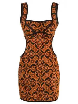 MARINE SERRE Towels Cut-out Minidress - Red