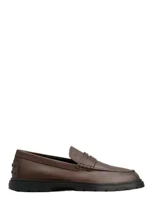 TOD'S Logo-debossed Leather Loafers - Brown