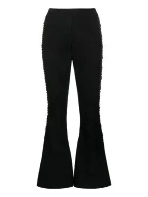IZAAK AZANEI Knitted Embellished Flared Trousers - Black